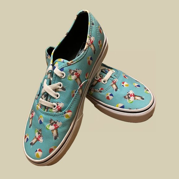 Vans | Shoes | Baby Blue Cat Beach Ball Party Vans | Poshmark